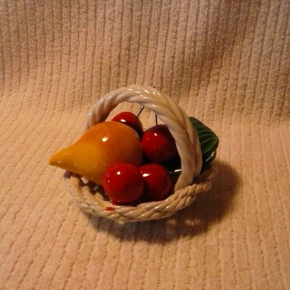 Accents | Vintage Ceramic Miniature Fruit Basket | Poshmark